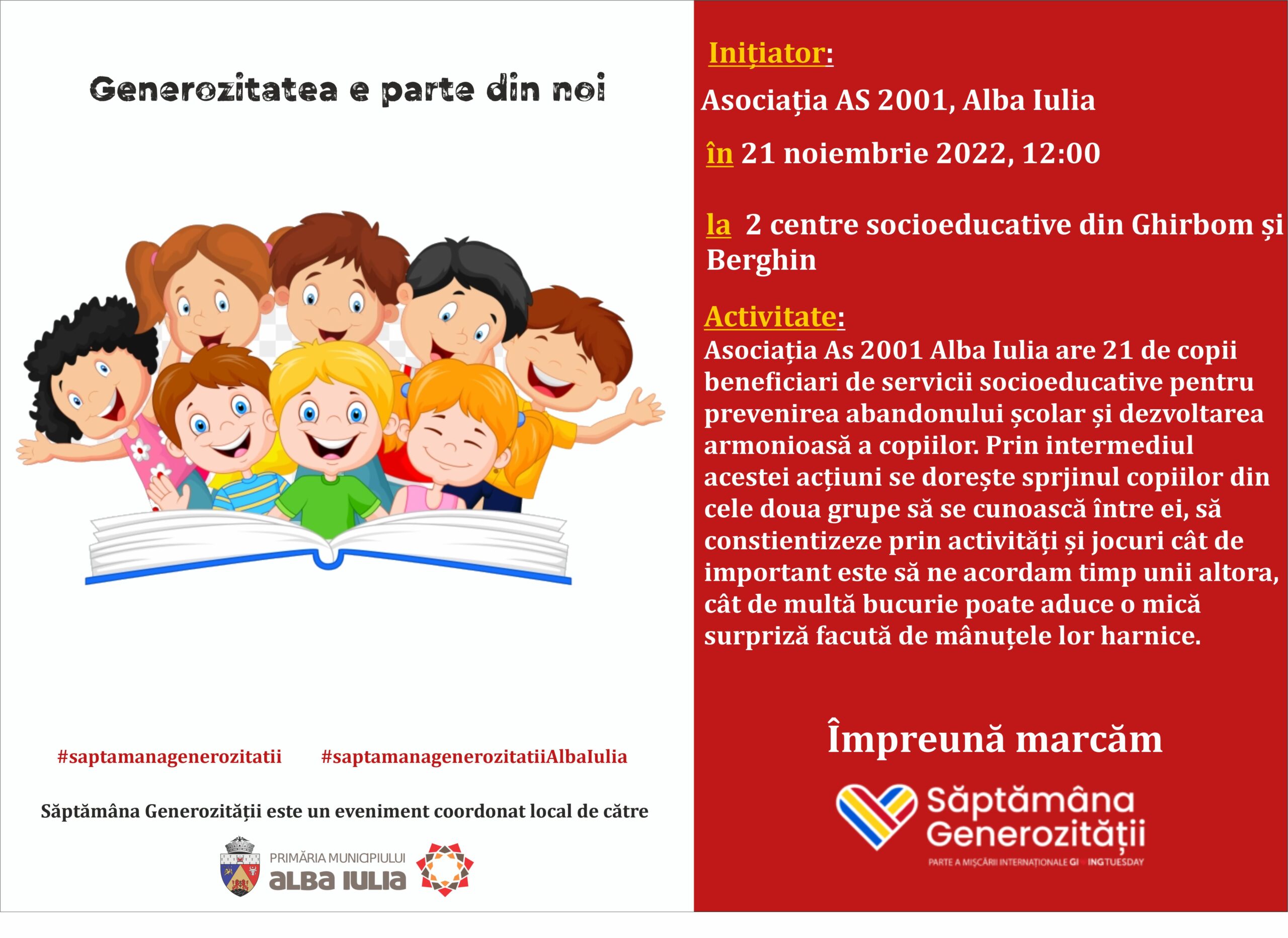 Generozitatea e parte din noi - Săptămâna Generozității